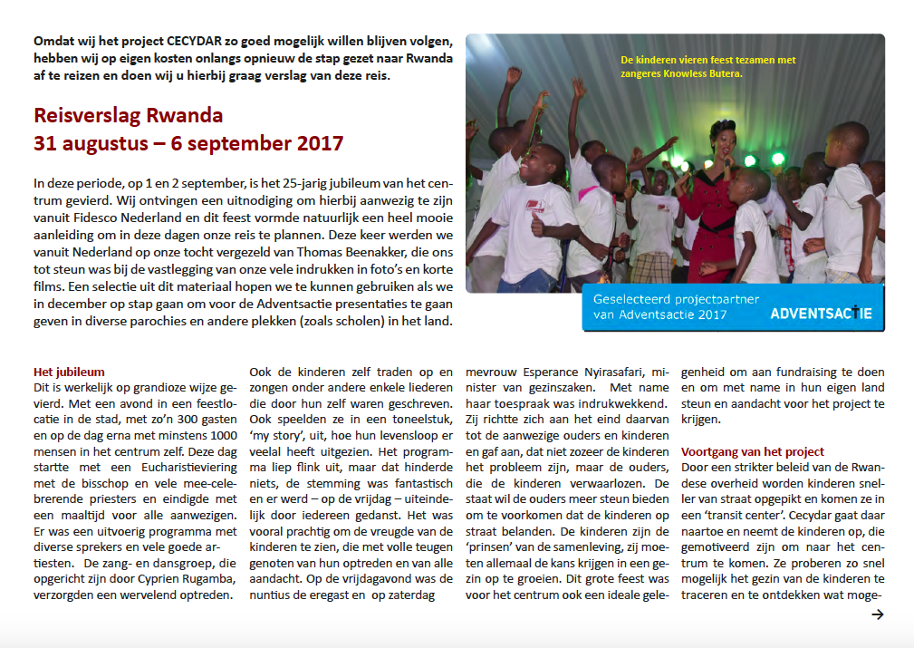 Fidesco Nederland en Vlaanderen | CECYDAR: Straatkinderen in Rwanda